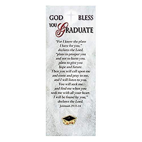 God Bless You Graduate Bookmark with Gold Toned Graduation Cap Lapel P ...