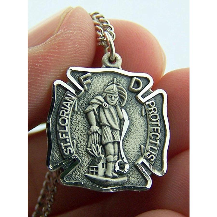 CB Sterling Silver 13/16-Inch Saint St Florian Fire Department Medal ...
