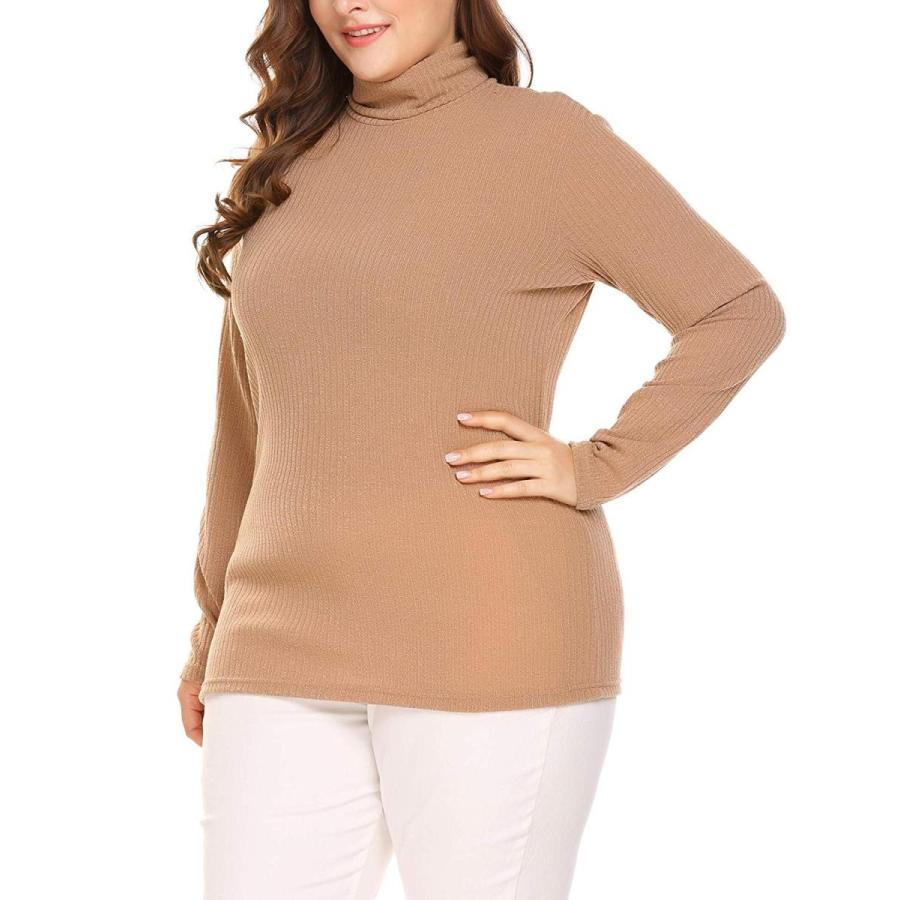 IN'VOLAND Women's Plus Size Turtleneck Sweater Pullover Stretch Knit T ...