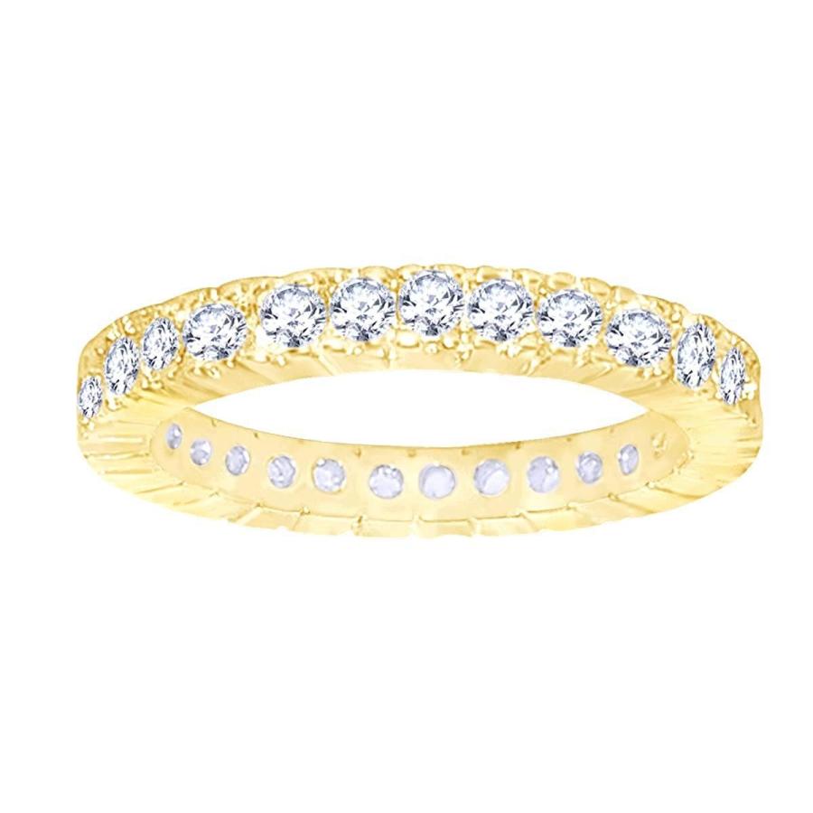 AFFY Round White Cubic Zirconia Eternity Wedding Band Ring in 925 Ster :20190426003224-00094-b ...