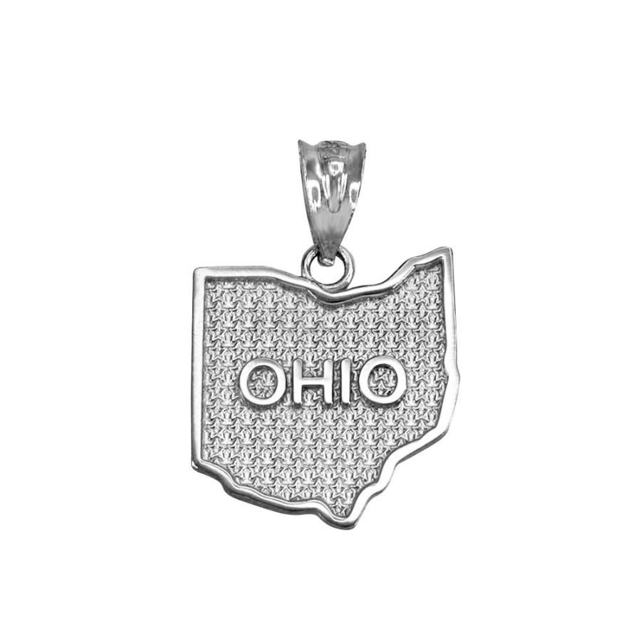 Ohio OH State Map Charm Pendant in 925 Sterling Silver :20190426032150 ...