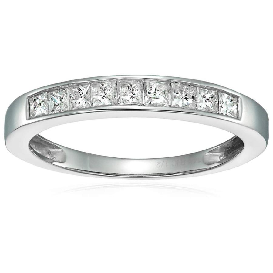 1/2 cttw Princess Cut Channel Diamond Wedding Band 14K White Gold Size ...