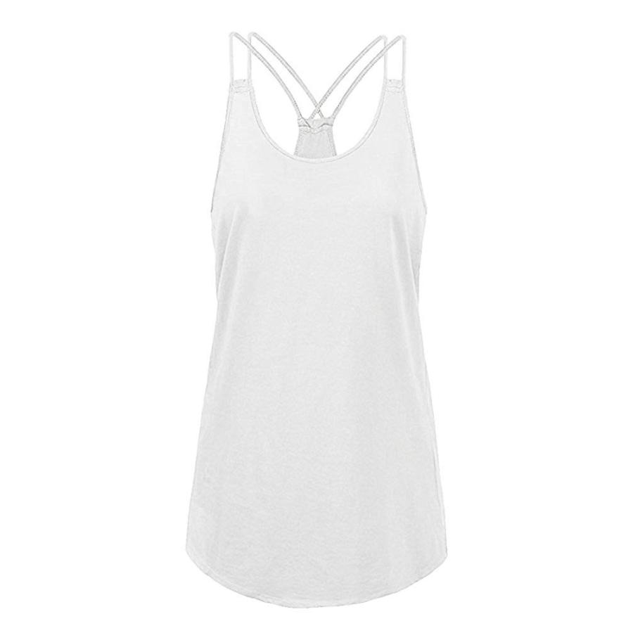 Womens Long Flowy Racerback Tank Tops Loose Fit Casual Summer Workout ...