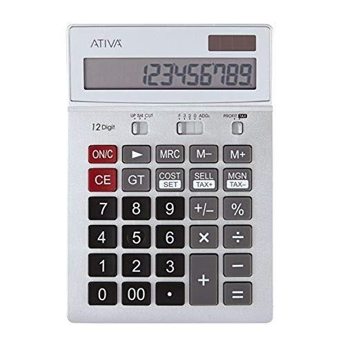 Ativa KC-422 12-Digit Desktop Calculator, 6.88"H x 4.72"W x 1.59"D, Si ...