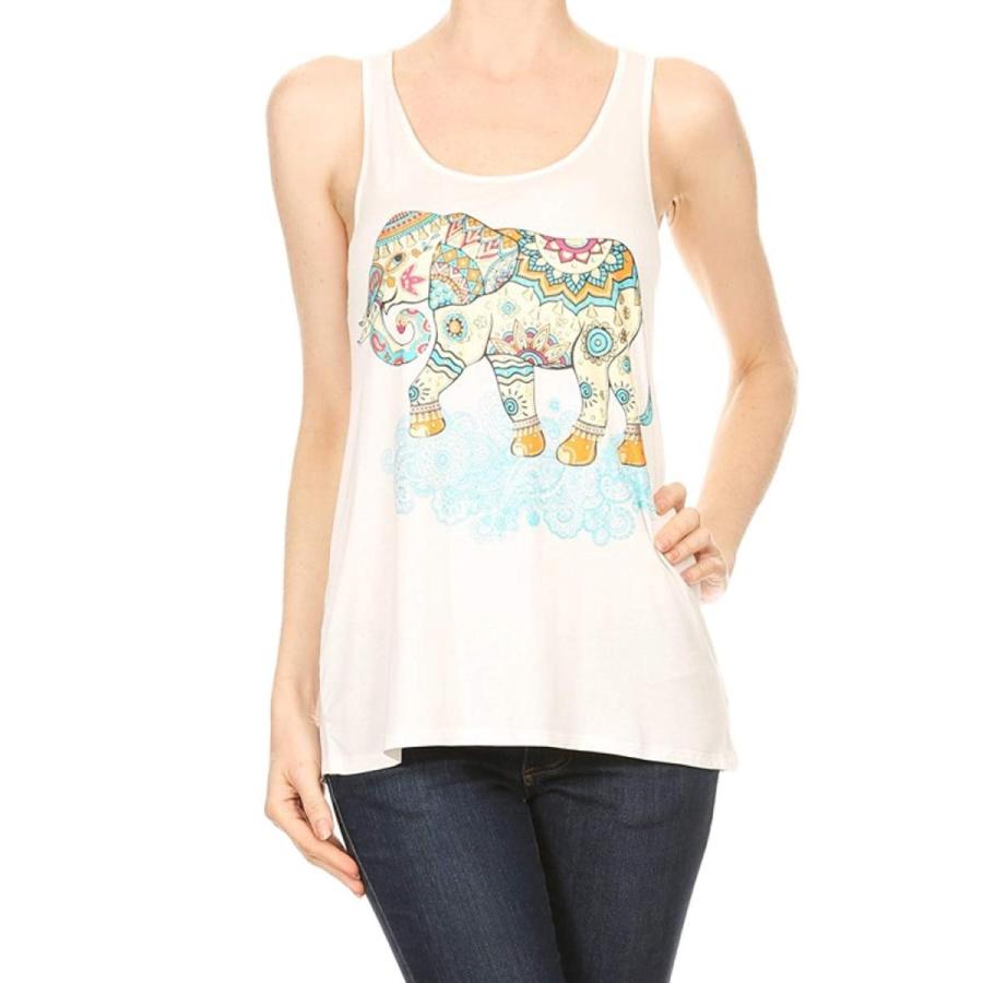 Bear Dance Lucky Elephant Tank Racerback Cami Tee Black (Small ...