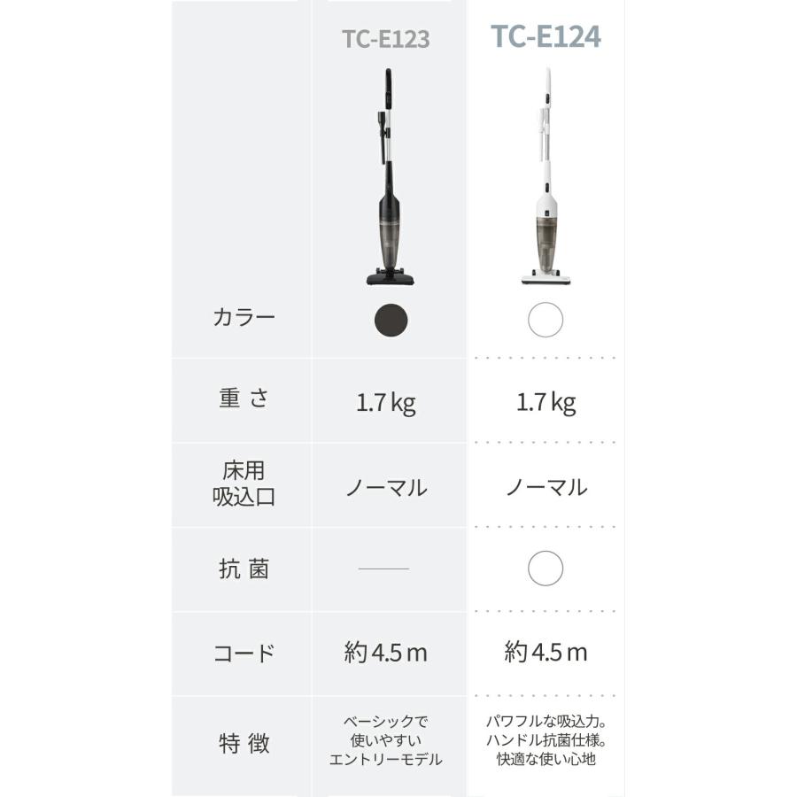 ツインバード 【公式】掃除機 コード式 サイクロン 自立式 パワフル吸引 TC-E124SPW TC-E124SPB ホワイト ブラック | サイクロンスティック型クリーナー : ツインバード ...