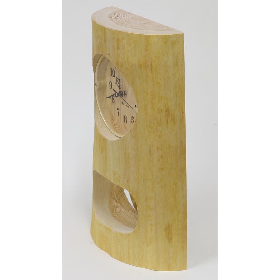 木製 電波時計 桧(ひのき) 丸太ハーフ 振子置時計 うす皮 高さ37cm No.2208 : ツインハーツYahoo!店 - 通販 - Yahoo!ショッピング
