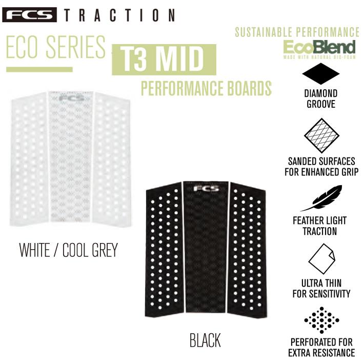 パッケージ無し発送になります】FCS エフシーエスデッキパット FCSデッキパッド ECO SERIES FCS T-3 MID TRACTION ピース フロント用デッキパッド : SLOW ...