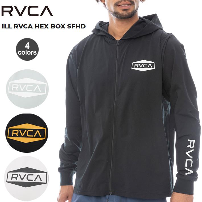 長袖フード付きサーフTシャツ RVCA ルーカ メンズ ILL HEX BOX SFHD 日差しから肌を守るUVプロテクション(UPF50)を ...
