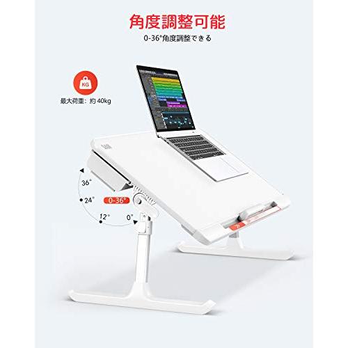ラップデスク SAIJI ノートパソコンスタンド 折りたたみテーブル ローテーブル 膝上テーブル 高さ・角度調整 引き出し付き 耐荷重40kg PVC表層 軽量 省スペース : ちょるる ...