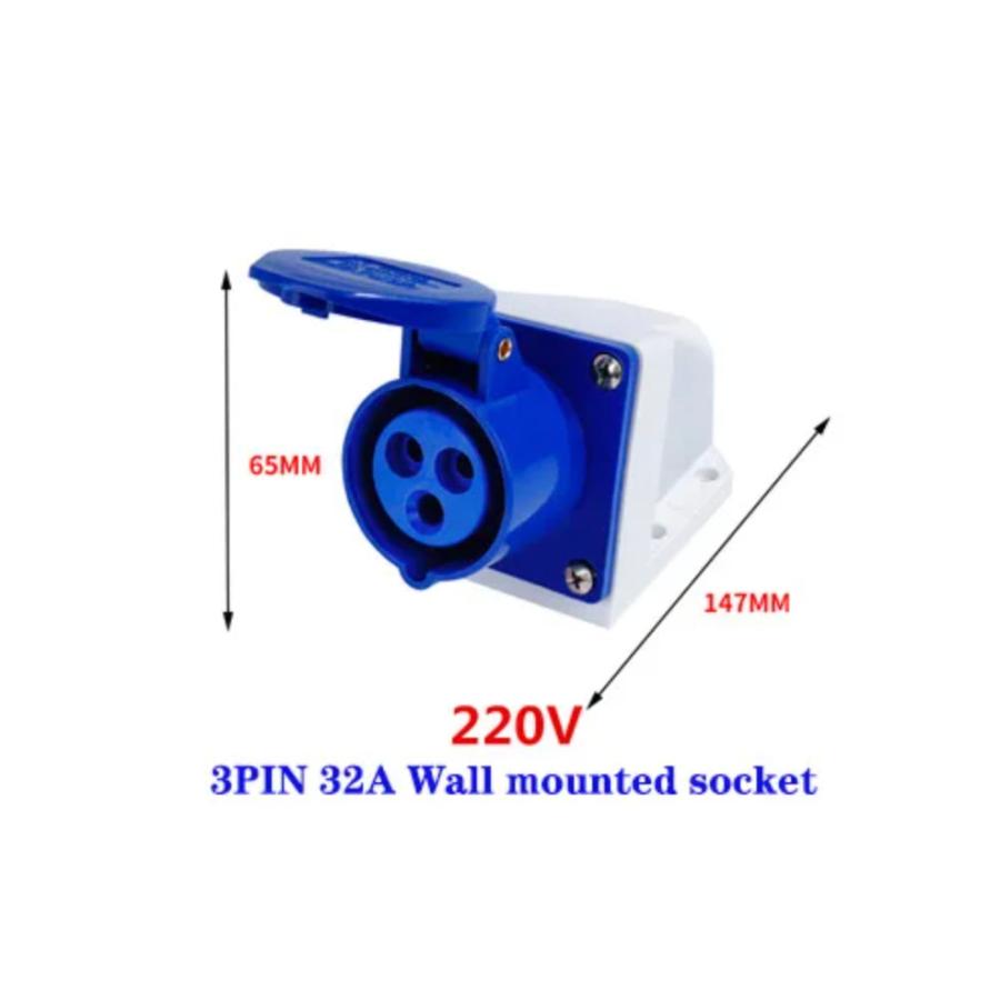 防水型電源壁掛け式ソケット3PIN 32A 220V : メディアサービス selection - 通販 - Yahoo!ショッピング