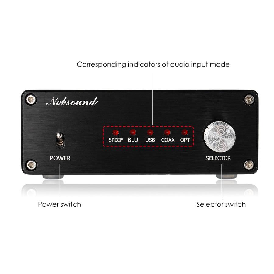 Nobsound Bluetooth AK4490 DAC XMOS USB オーディオデコーダ 光同軸 192K 24BIT : 楽々工房 ...