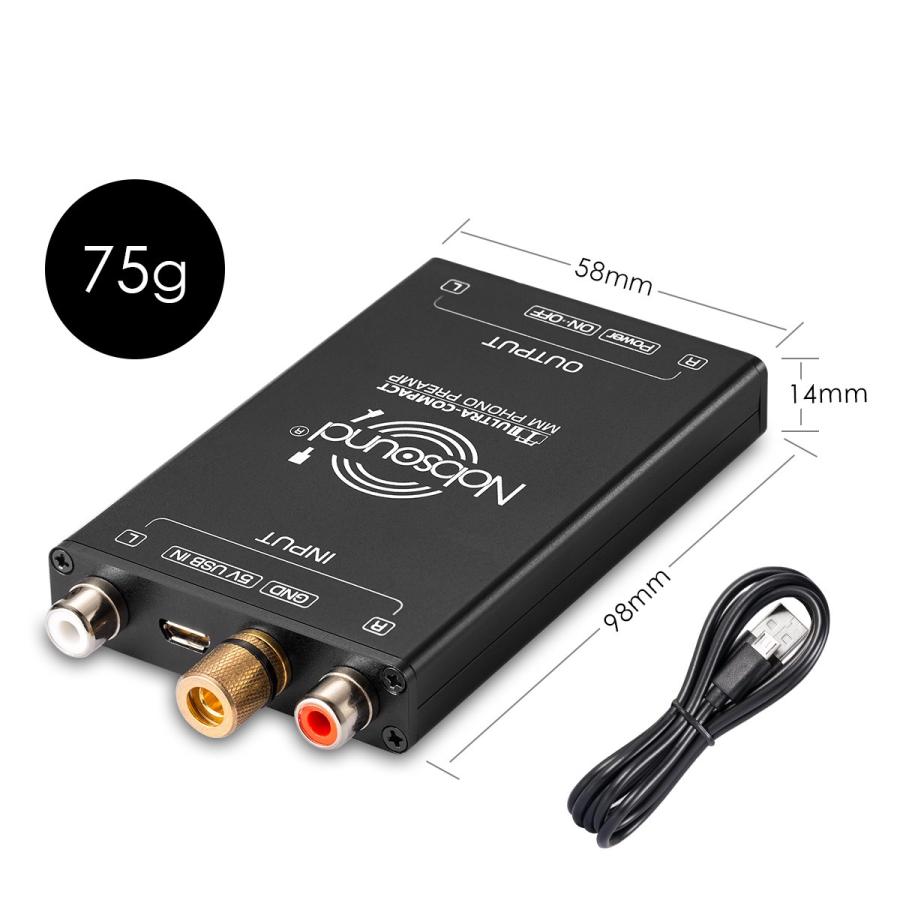 Nobsound T1 MM Phono ターンテーブル プリアンプ Mini オーディオ ステレオ フォノグラフプリアンプ : 楽々工房 ...