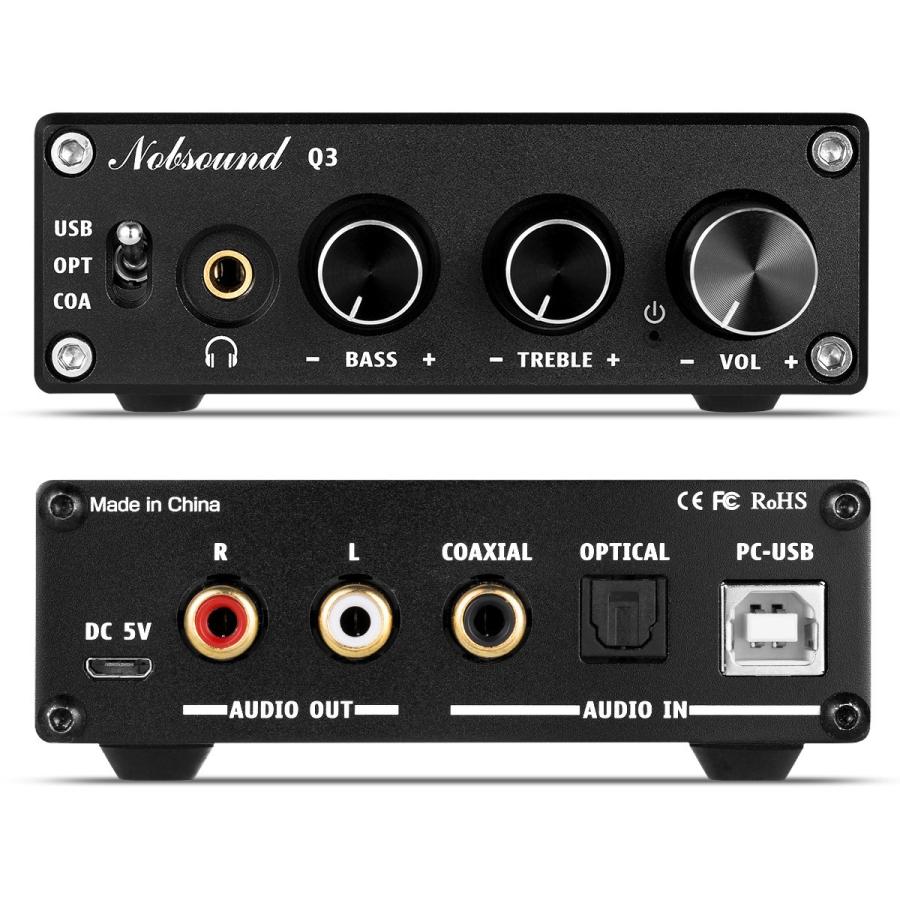 Nobsound Q3 DAC D / A コンバーター デコーダー USB 同軸 Opt ヘッドフォンアンプ ヘッドアンプ : 楽々工房 ...