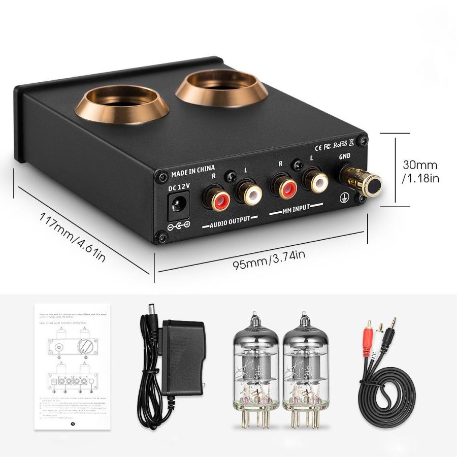Douk Audio T3 PRO MM フォノ ステージ プリアンプ Mini ステレオ 真空管プリアンプ Phono : 楽々工房 ...