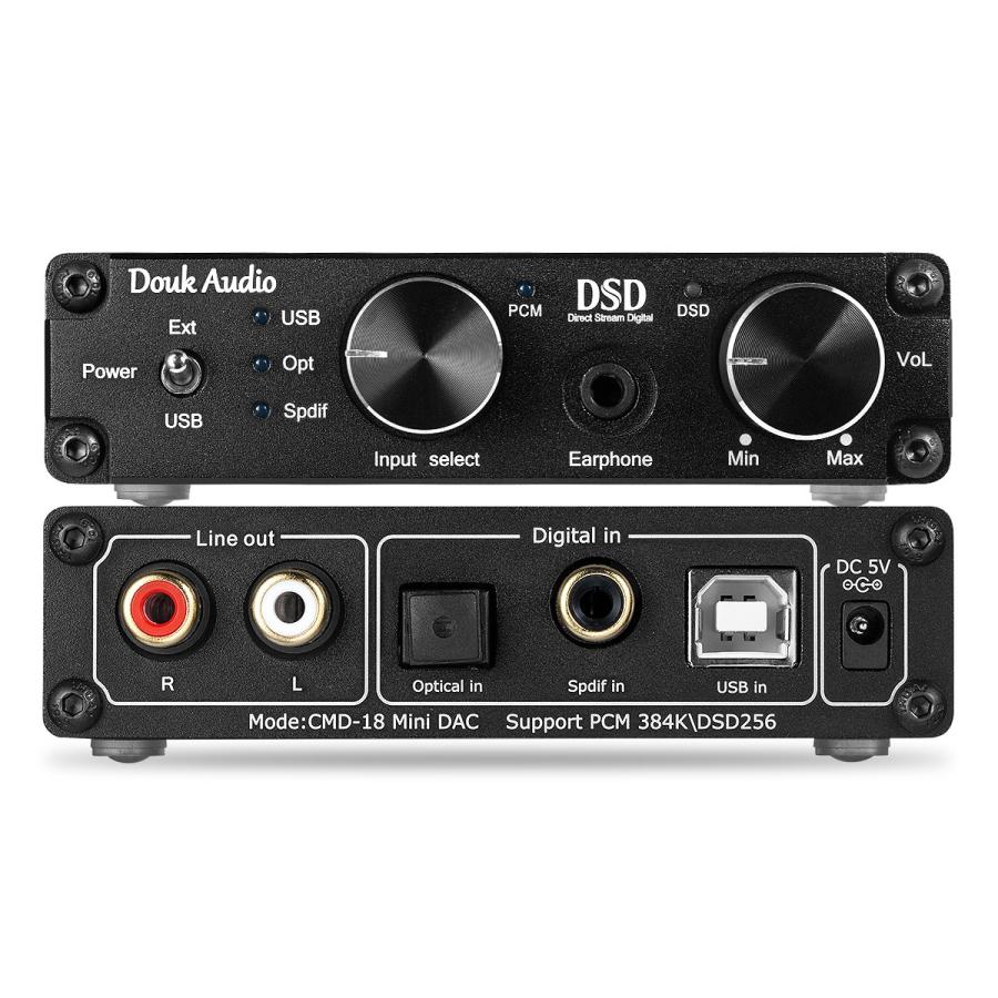 Mini XMOS XU208 USB DAC オーディオ デコーダー DSD256 HiFi ヘッドフォンアンプ PCM384K ...