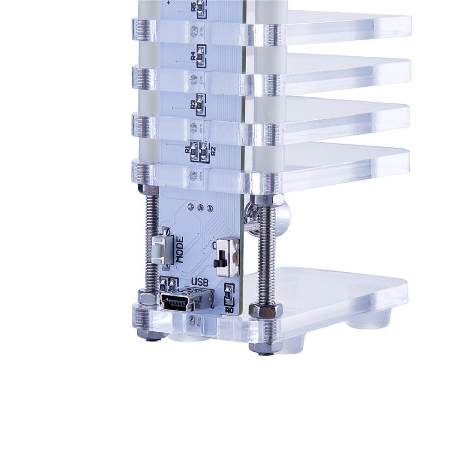 【新登場！】 TOYOSO KS25 夢幻 ガラス 立方体 LED 音楽 オーディオ スペクトラムキットサウンドディスプレイ VU タワー ...