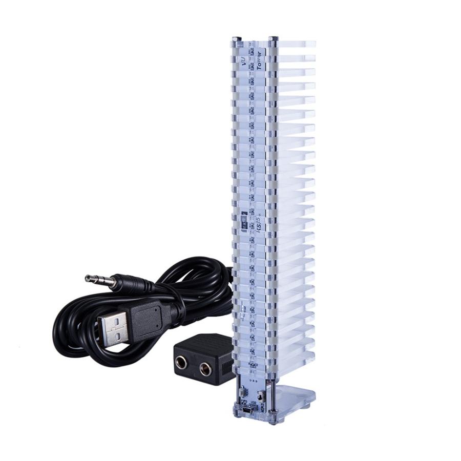 【新登場！】 TOYOSO KS25 夢幻 ガラス 立方体 LED 音楽 オーディオ スペクトラムキットサウンドディスプレイ VU タワー ...