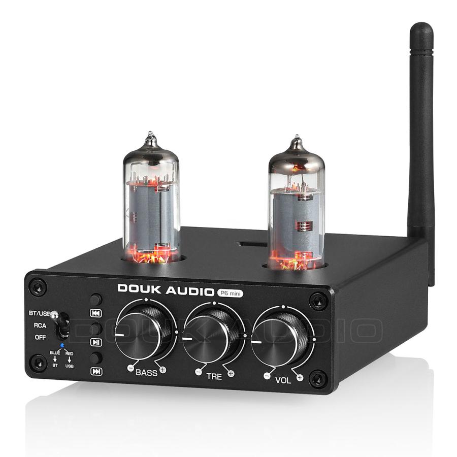 Mini P6-Mini 6A2 Bluetooth 5.0 真空管 プリアンプ スピーカー レシーバー ステレオプリアンプ USB ...