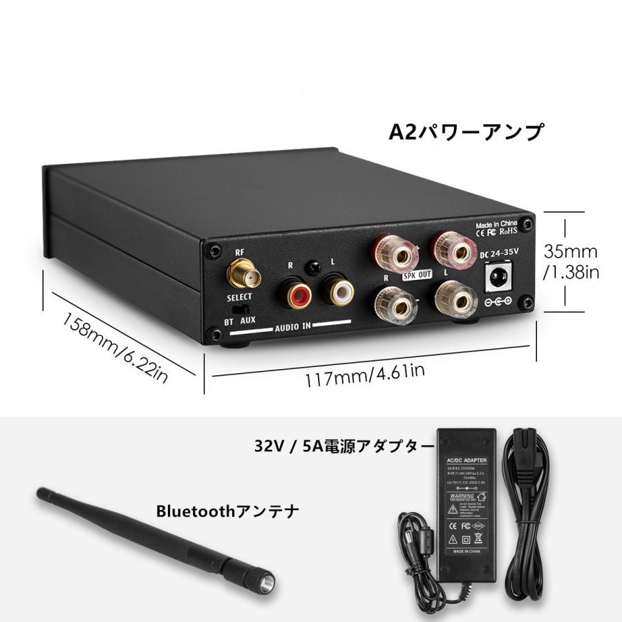 Nobsound A2 HiFi Bluetooth クラスD パワーアンプ ホーム ステレオ オーディオ アンプ APTX-LL 160W ...