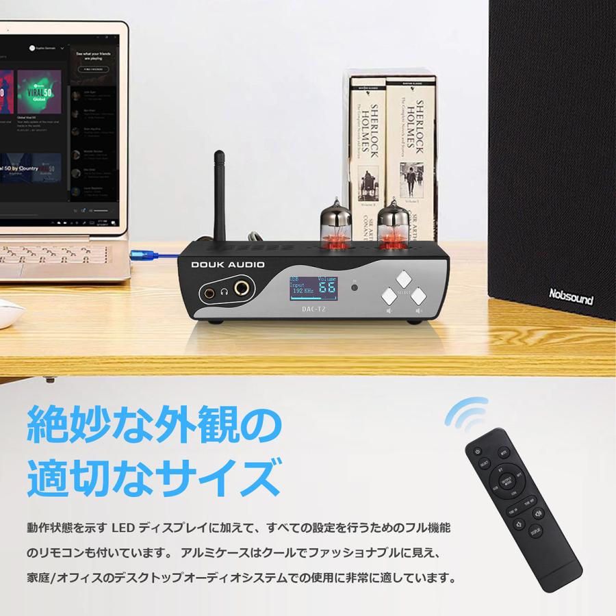 Nobsound DAC-T2 6H3N HiFi Bluetooth 5.0 真空管 プリアンプ USB DAC S/PDIF D/A ...
