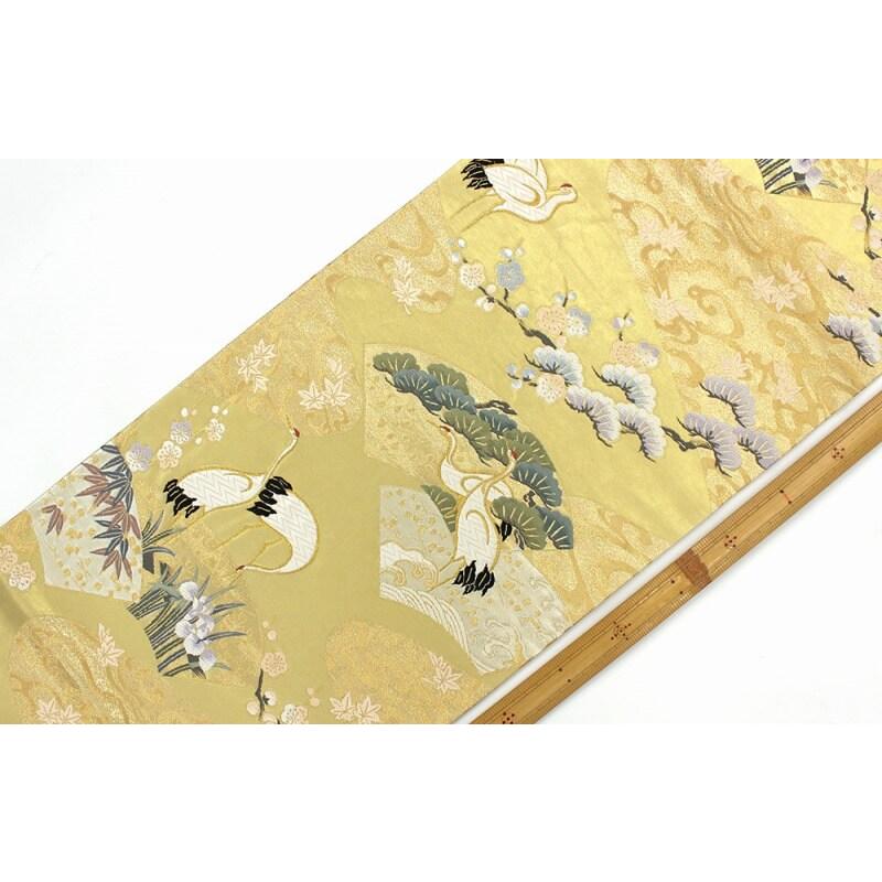 中古 袋帯 礼装用 リサイクル レディース 正絹 ゴールド 松竹梅 鶴 お祝い柄 長さ440cm 幅31cm : リサイクル着物 忠右衛門 - 通販 - Yahoo!ショッピング