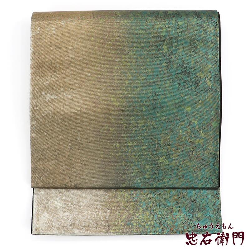 中古 袋帯 ふくろ帯 リサイクル レディース 正絹 銀 緑 箔ぼかし 箔無地 長さ438cm 幅31cm 仕立て上がり帯 リサイクル帯 即日発送 : リサイクル着物 忠右衛門 - 通販 ...