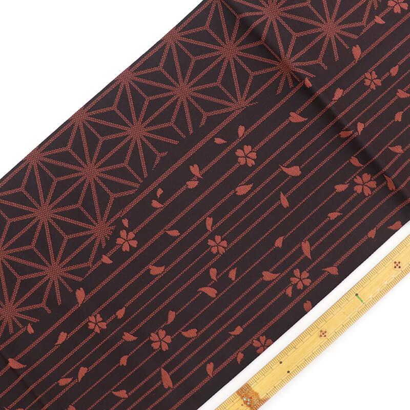 中古 名古屋帯 なごや帯 リサイクル レディース 化繊 黒 茶 桜 麻の葉 長さ372cm 幅31cm 九寸名古屋帯 リサイクル帯 即日発送 : リサイクル着物 忠右衛門 - 通販 ...