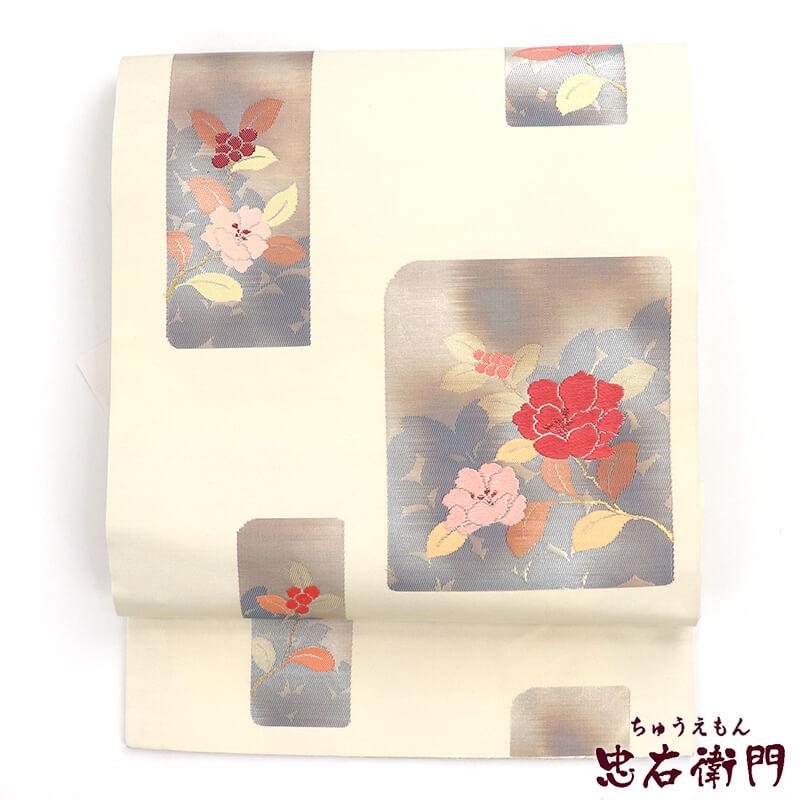 中古 名古屋帯 正絹 九寸帯 白 長さ355cm 幅30cm リサイクル 和装 セミフォーマル 普段使い 着物 仕立て上がり リサイクル帯 即日発送 : リサイクル着物 忠右衛門 - 通販 ...