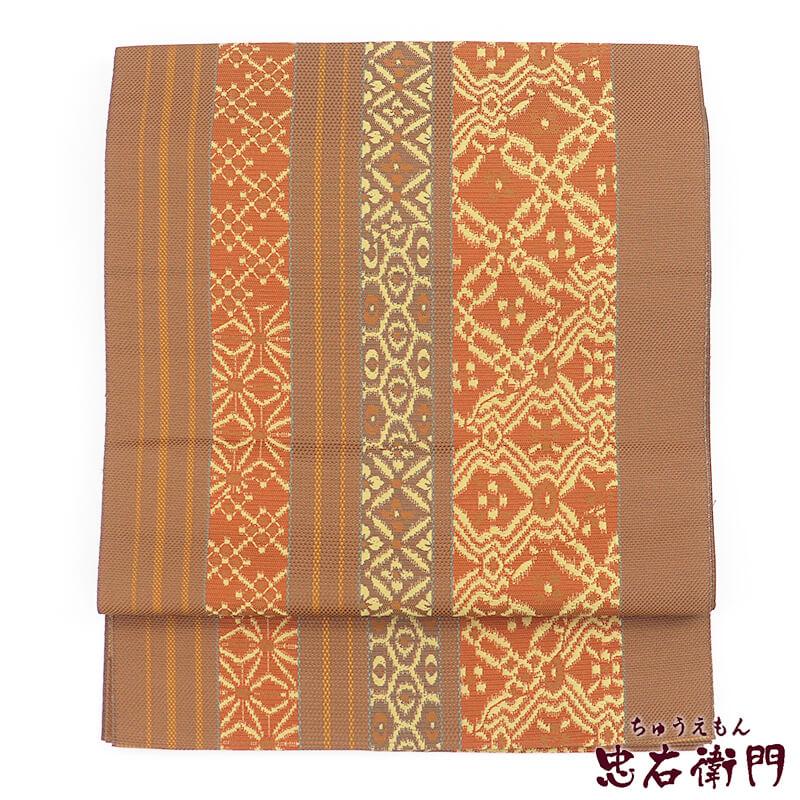 中古 名古屋帯 なごや帯 リサイクル レディース 正絹 茶 幅柄 八寸名古屋帯 長さ372cm 幅31cm 仕立て上がり帯 リサイクル帯 即日発送 : リサイクル着物 忠右衛門 - 通販 ...
