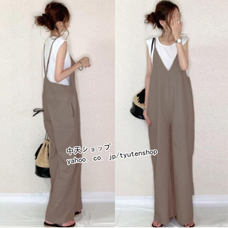 サロペットレディース 夏40代 50代 サロペットパンツ秋 オーバーオール