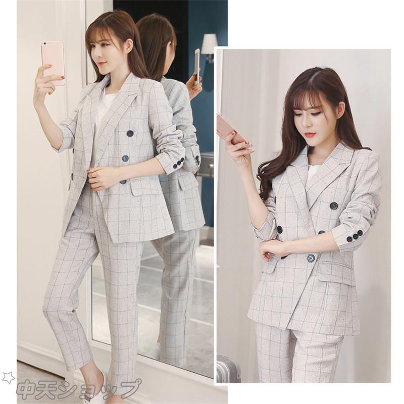 パンツスーツ おしゃれ レディース 夏 秋 長袖 オフィス フォーマル