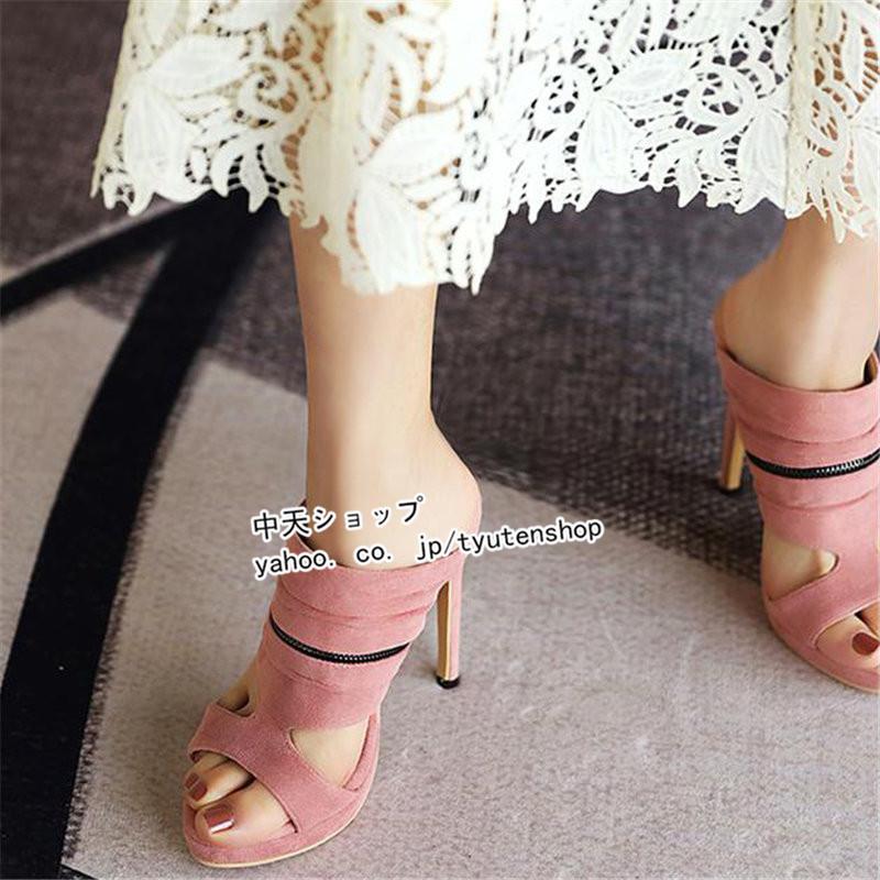 ミュールレディース サンダル ハイヒールミュールサンダル ピンヒール