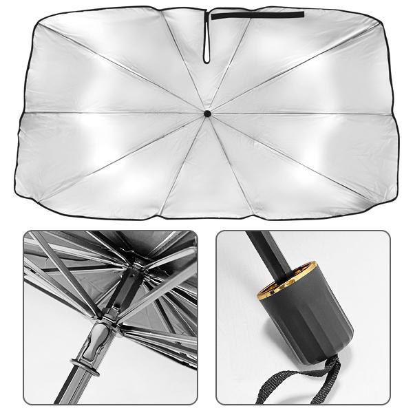 車用サンシェード 傘型 折りたたみ フロント用 UV対策 パラソル 遮光 収納 車 カー用品 日よけ対策 車中泊 送料無料- 60N クイックサンシェード : U-NETヤフーショッピング店 ...