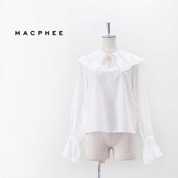 MACPHEE (SALE 40%OFF)TOMORROWLAND マカフィー レディース コットンリヨセルレース ビックカラーブラウス(12-01-34-01303)(2023FW)(返品 ...