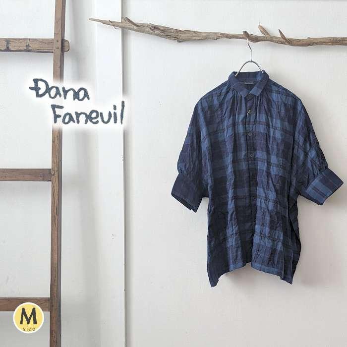 DANA FANEUIL DANAFANEUIL ダナファヌル 軽くて涼しいチェック柄ワイドシャツブラウス マドラスチェック レディース ゆったり 前開き 襟付き きれいめ 春 夏 ...