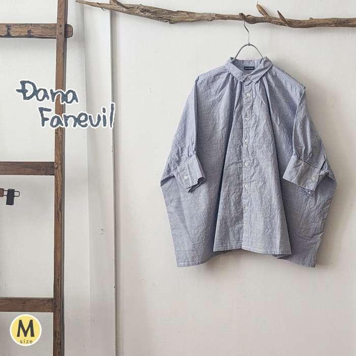 DANA FANEUIL DANAFANEUIL ダナファヌル ストライプ柄コットンワイドシャツブラウス 身幅が広いワイドシルエット レディース 小さめ襟 きれいめ 前開き 春 夏 ...