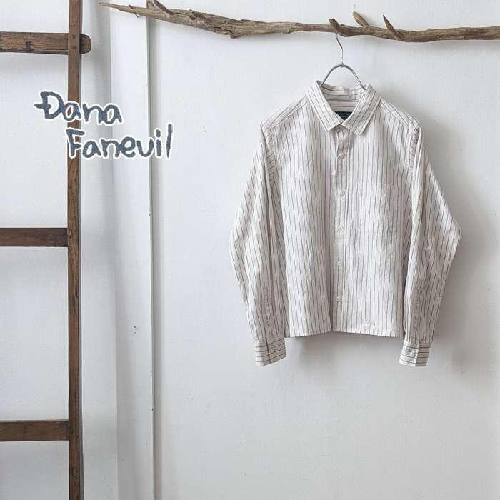 DANA FANEUIL セール30％ DANAFANEUIL ダナファヌル ストライプシャツ 長袖 レディース 綿100％ スリット 襟付き : urala うらら - 通販 - Yahoo ...