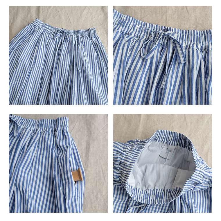 ICHI スカート レディース 春夏 ストライプ マキシ丈 リボン付き 裏地付き カジュアル シンプル ナチュラル : urala うらら - 通販 - Yahoo!ショッピング