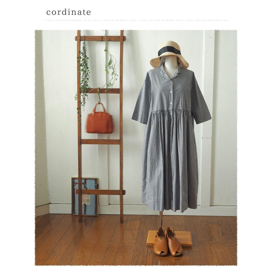 ウエストギャザーワンピース / タイプライターコットンロングシャツワンピース 7分袖 ギャザー 前開き 襟付き レディース ナチュラル 春 夏 SO エスオー : urala うらら - 通販 ...