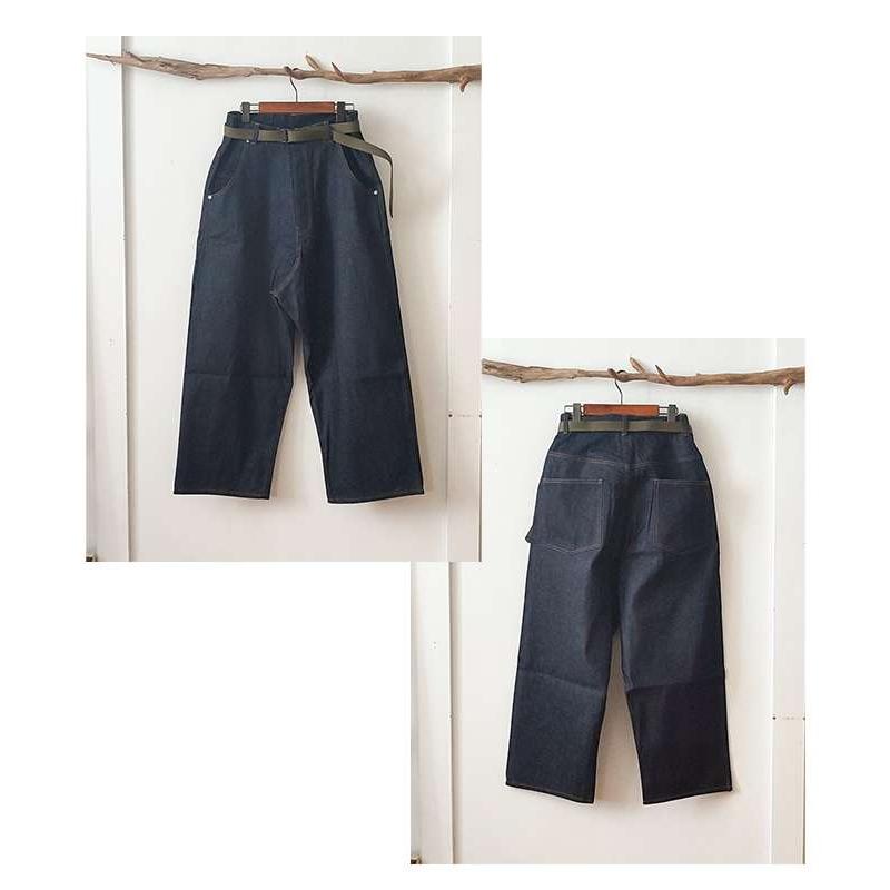 SO so エスオー ベルト付きサルエルワイドデニムパンツ ジーンズ レディース ワイド 股上深め コクーン ゆったり オールシーズン デニム ナチュラル : urala うらら - 通販 ...