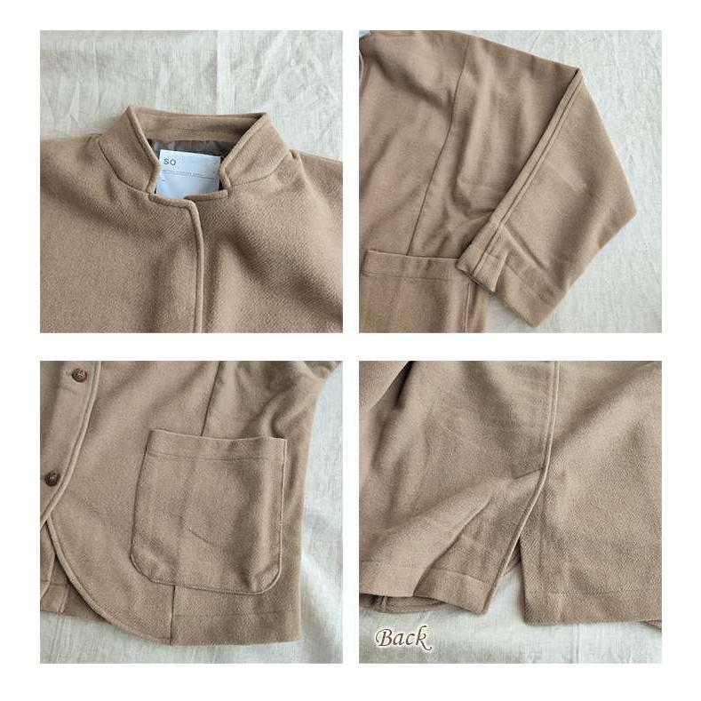 SO so エスオー ウール混スタンドカラージャケット / アウター コート ブルゾン レディース おしゃれ 秋冬 裏地付き ワイド ゆったり 重ね着 ウール 秋 冬 : urala うらら ...