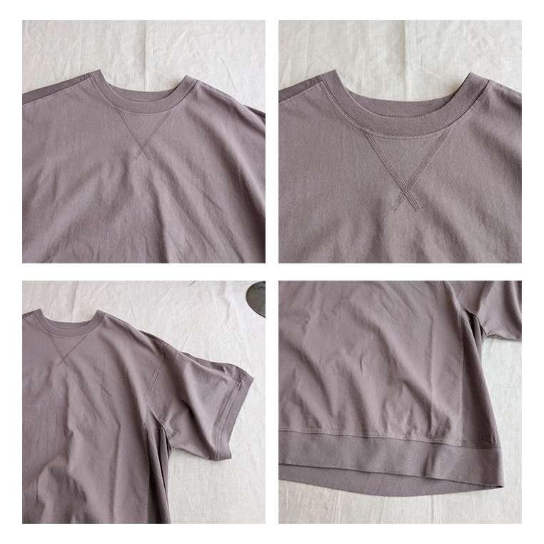 セール20％ カットソー SO レディース 春夏 前後異素材切替 半袖 クルーネック クロス刺繍 ゆったり : urala うらら - 通販 - Yahoo!ショッピング