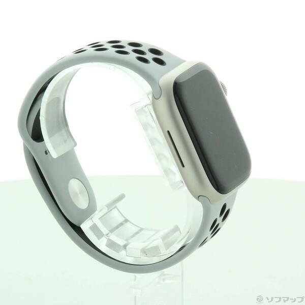 〔中古〕Apple Watch Series 7 Nike GPS + Cellular 41mm スターライトアルミニウムケース ピュアプラチナム／ブラックNikeスポーツバンド〔295 ...