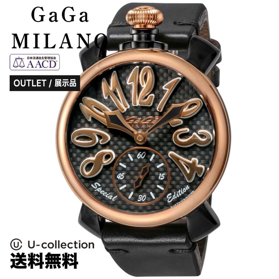 GaGa MILANO 【ポイント+15％！】 【OUTLET】 ガガミラノ GaGaMILANO メンズ 時計 MANUALE 48mm 手巻 ブラック 5514.SP01-S 腕時計 高級 ...