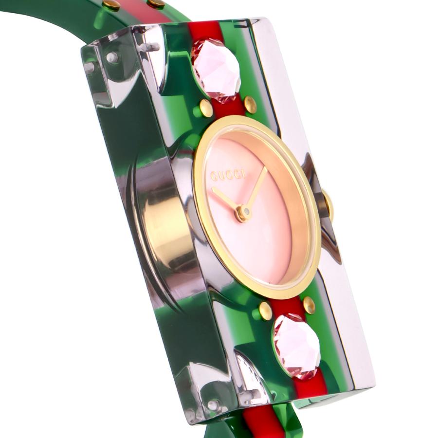グッチ GUCCI レディース 時計 VINTAGE WEB / PLEXIGLAS WATCH ヴィンテージウェブ クォーツ ピンクパール ...