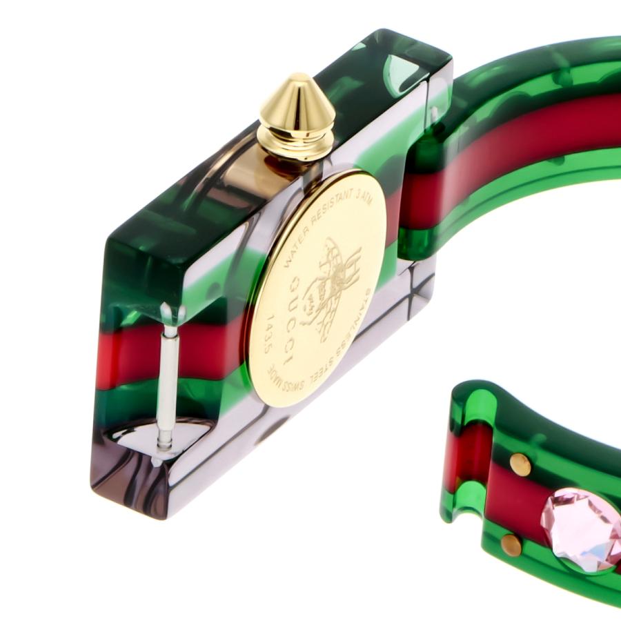 GUCCI グッチ レディース 時計 VINTAGE WEB / PLEXIGLAS WATCH ヴィンテージウェブ クォーツ ピンクパール ...