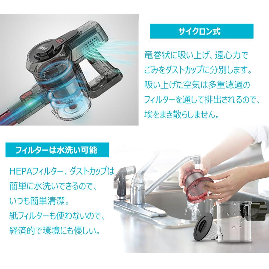 【限定SALE】 最新サイクロン式スティック掃除機 INSE インセ N6 コードレス掃除機 スティッククリーナー ハンディクリーナー : U ...