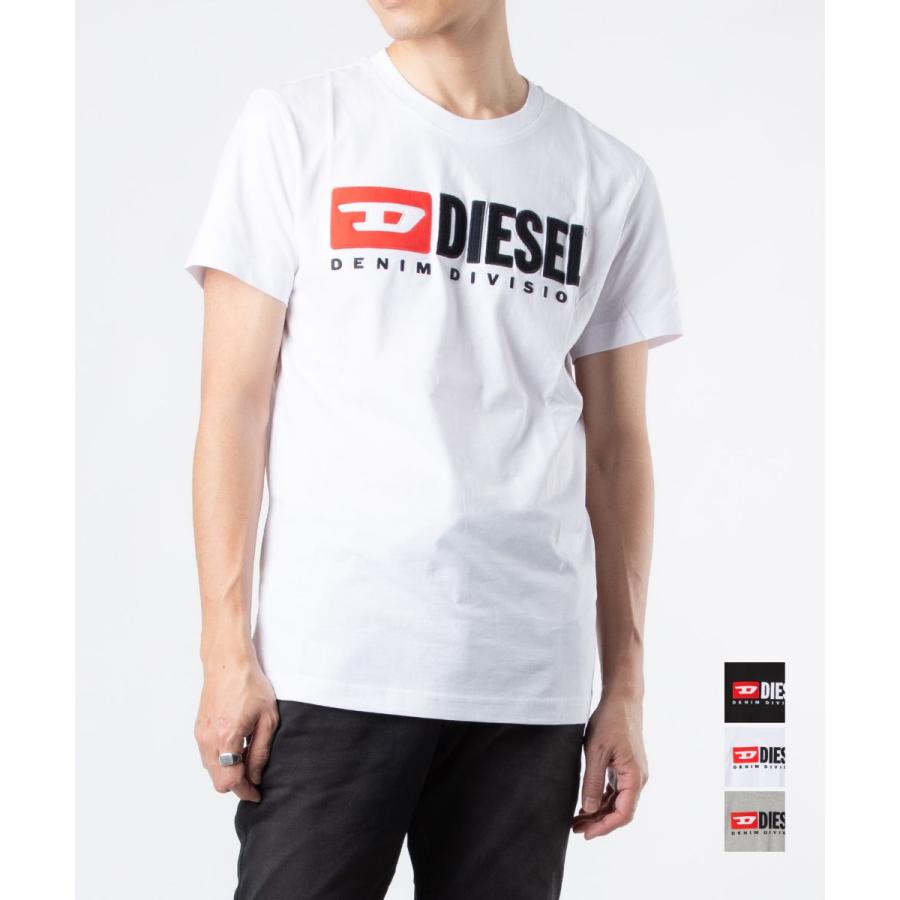 DIESEL ディーゼル A03766 0AAXJ Tシャツ メンズ トップス 半袖 クルーネック XS S M L XL T-DIEGOR-DIV T-SHIRT ホワイト グレー ブラック ...