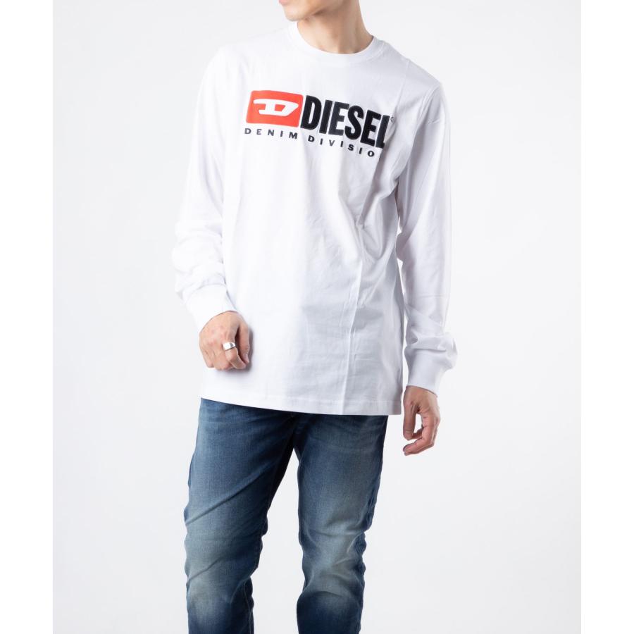 DIESEL ディーゼル A03768 0AAXJ Tシャツ メンズ トップス 長袖 ロンT XS S M L XL T-JUST-LS-DIV MAGLIETTA ホワイト グレー ブラック ...